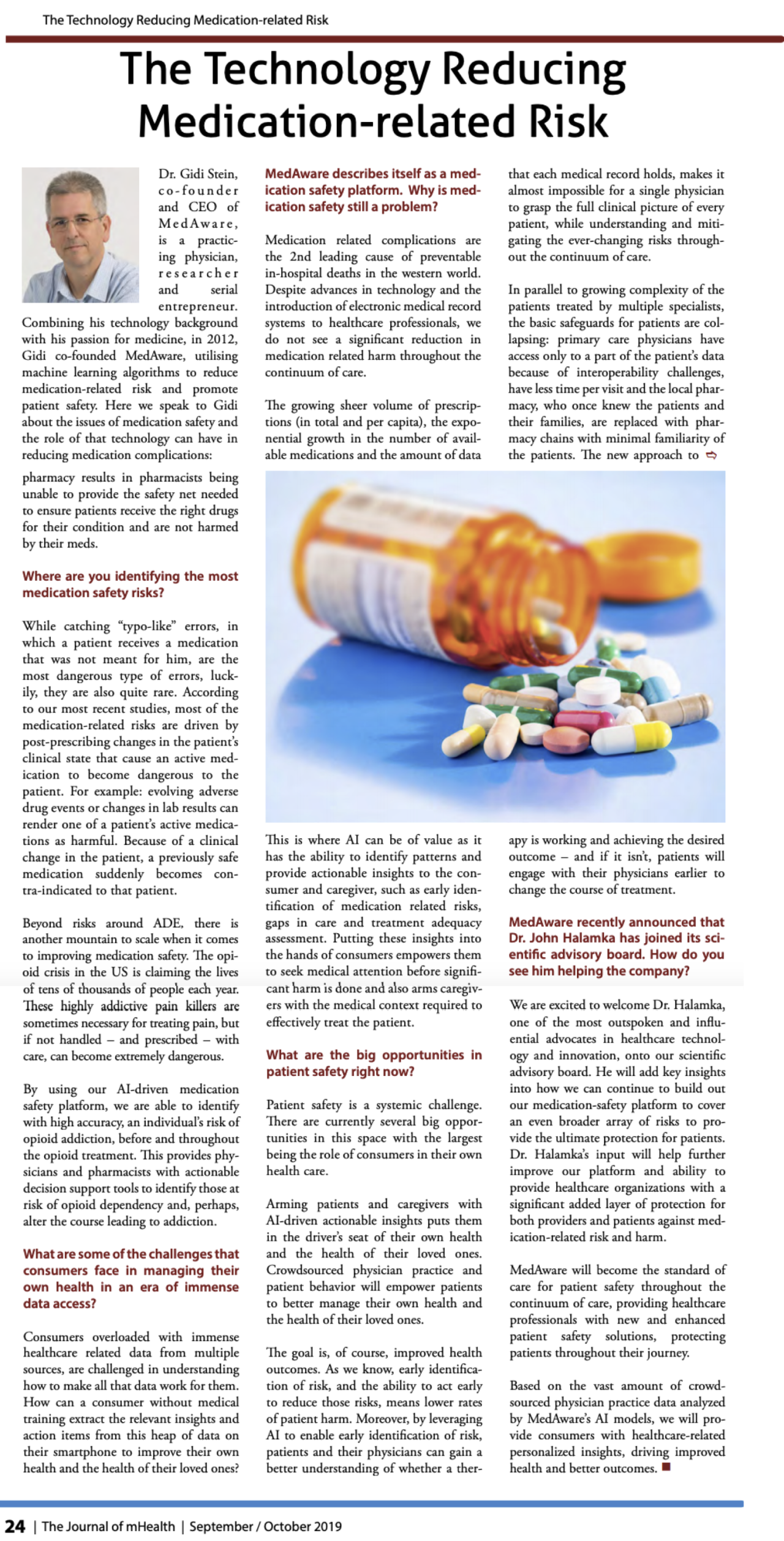 [MedAware in The Journal of mHealth] The Technology Reducing Medication-related Risk - OurCrowd Blog